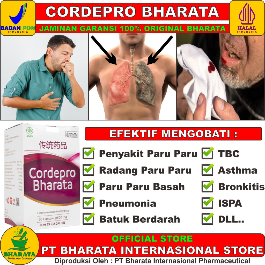 Jual Obat Paru Paru Premium Ampuh Original CORDEPRO BHARATA | Obat TBC ...