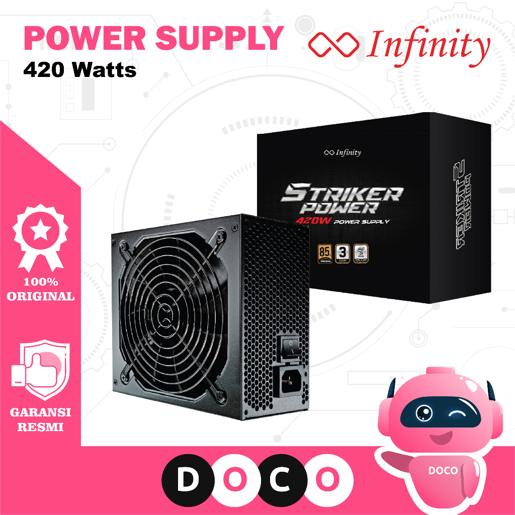 Jual Infinity Power Supply 420 Watt Bronze 80+ PSU 420W Watts Striker ...