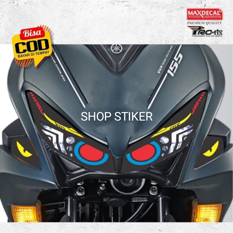 Jual stiker lampu aerox | sticker lampu variasi mata alis aerox 155 ...
