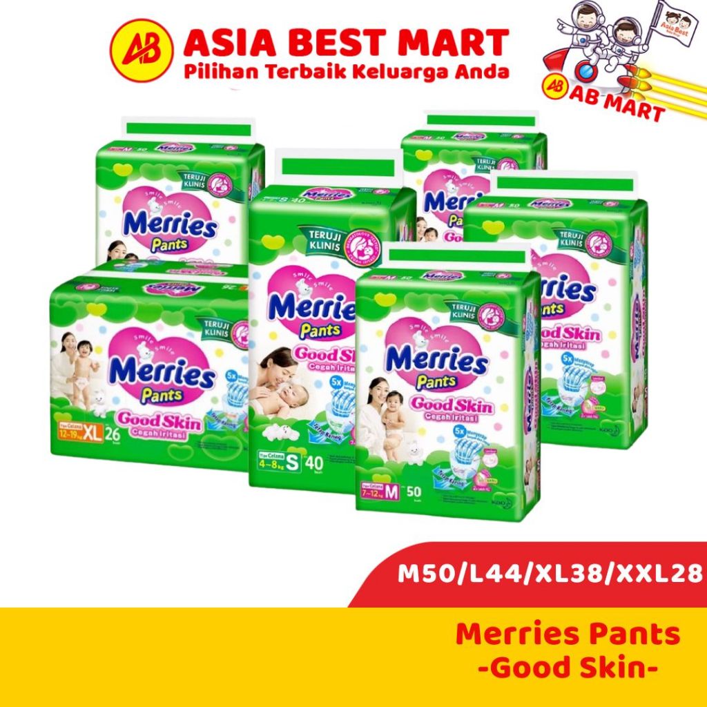 Jual Merries Pants Good Skin XXL28/XL38/L42/M48 Popok Celana Anak Bayi ...