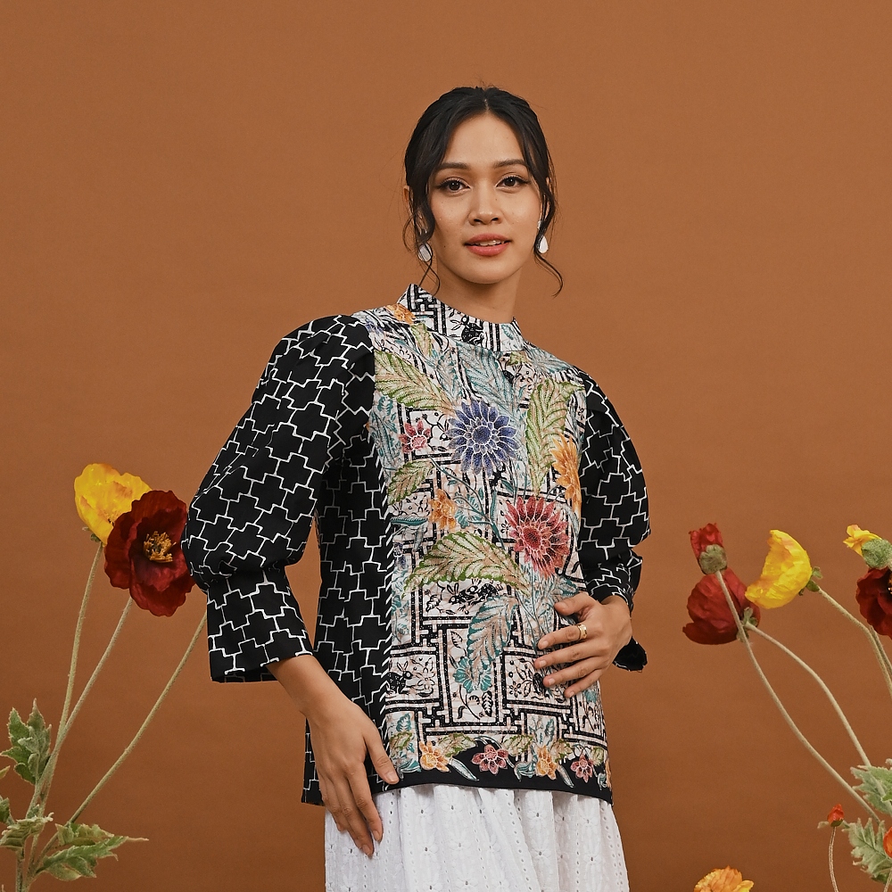 Jual NONA RARA - Stary Encim T2763, Baju kerja blouse batik wanita ...