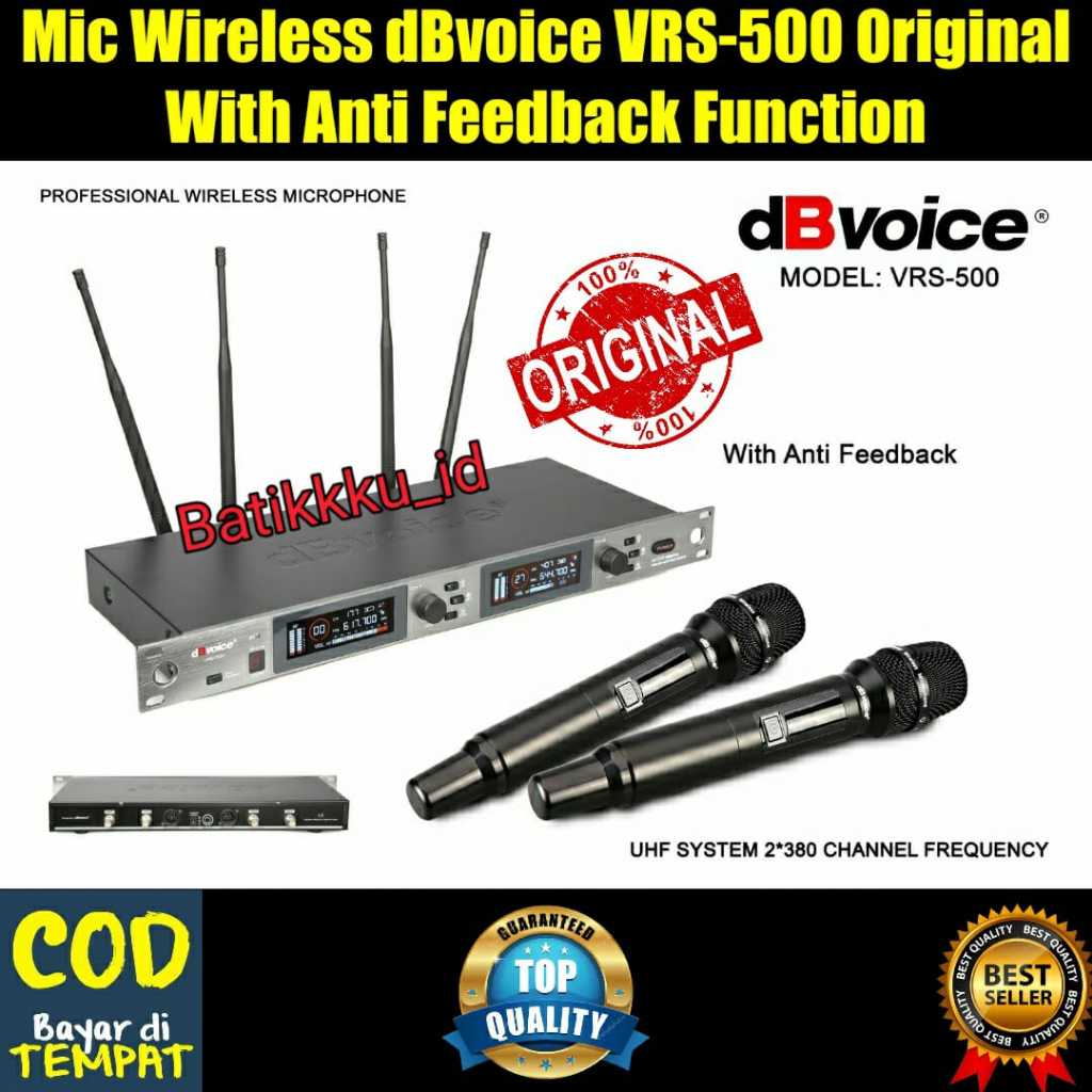Jual Mic Wireless dBvoice VRS 500 VRS500 ORIGINAL WITH ANTI FEEDBACK ...