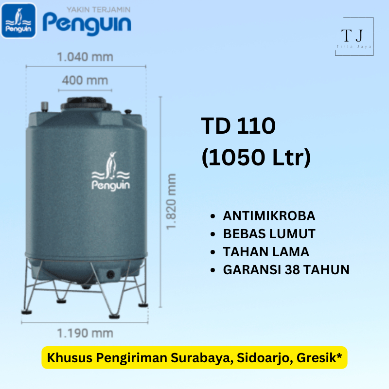 Jual PENGUIN TANDON AIR TD 110 1050 Liter Tandon Kuras Toren Air Tangki ...