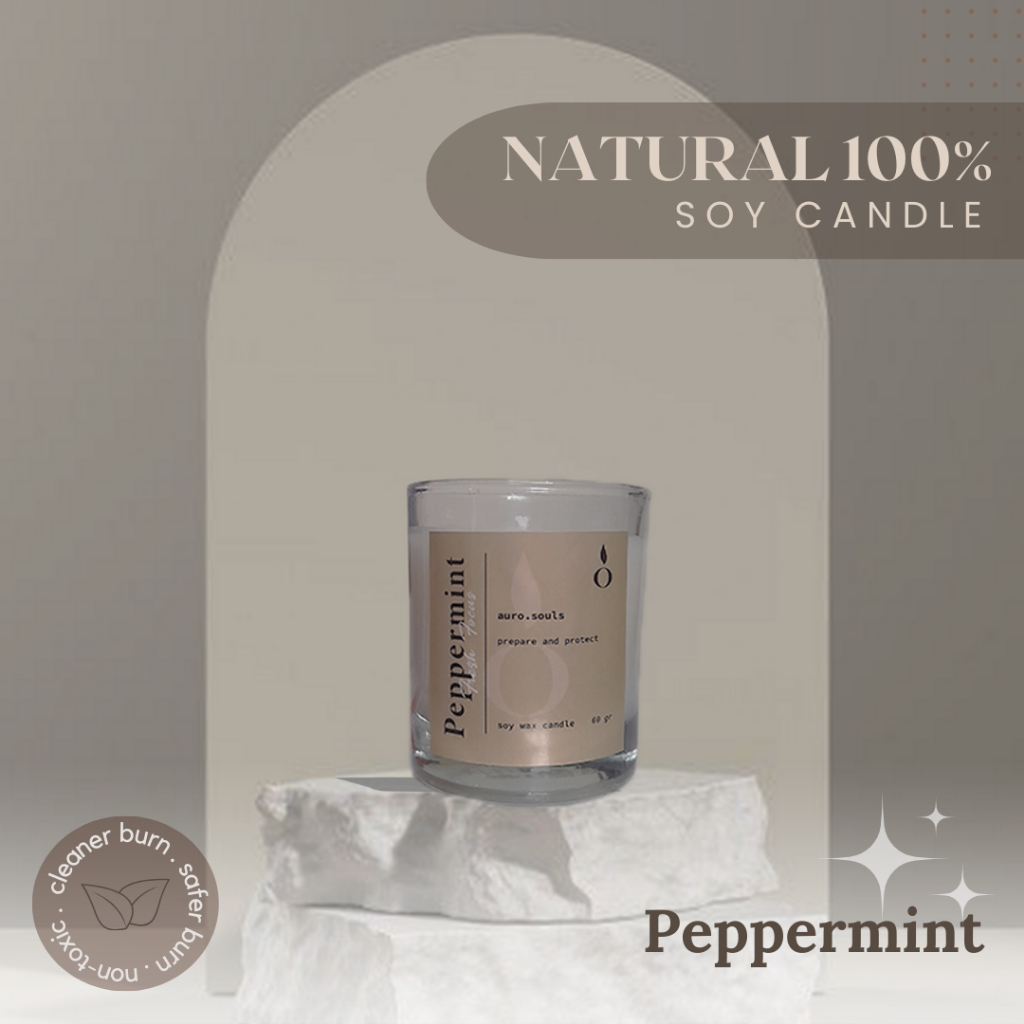 Jual Soy Scented Candle PEPPERMINT 60 gr PREMIUM | Lilin Aroma Terapi AURO | Shopee Indonesia