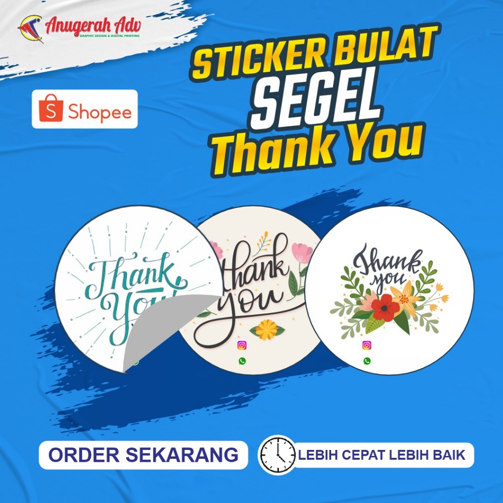 Jual STIKER SEGEL THANK YOU STICKER SEGEL KEMASAN TERIMA KASIH LABEL ...