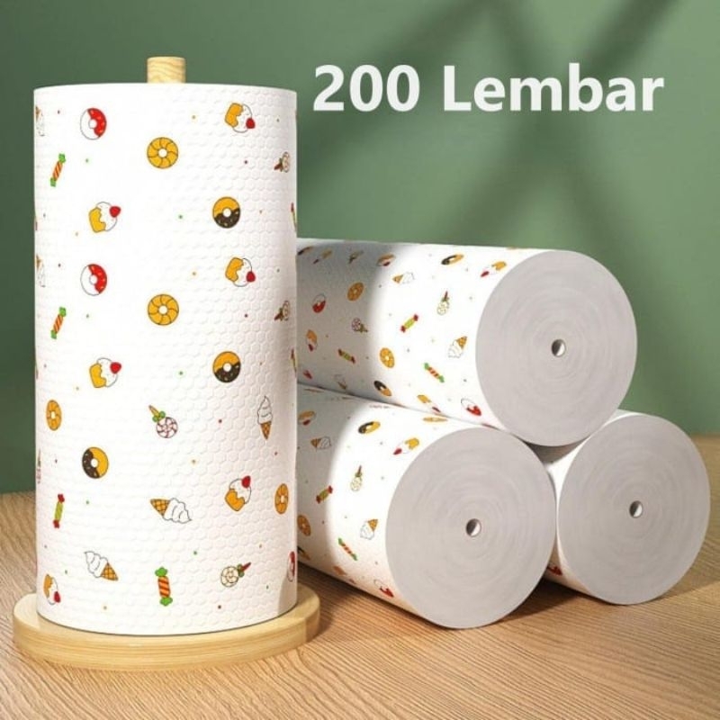 Jual tissue roll kain lap serap minyak 200 lembar | Shopee Indonesia