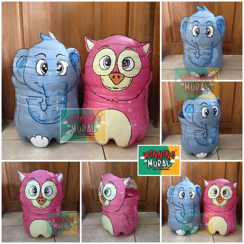 Jual Pot Galon Le mineral/ Pot Lucu/ Tempat sampah lucu/ Prakarya ...