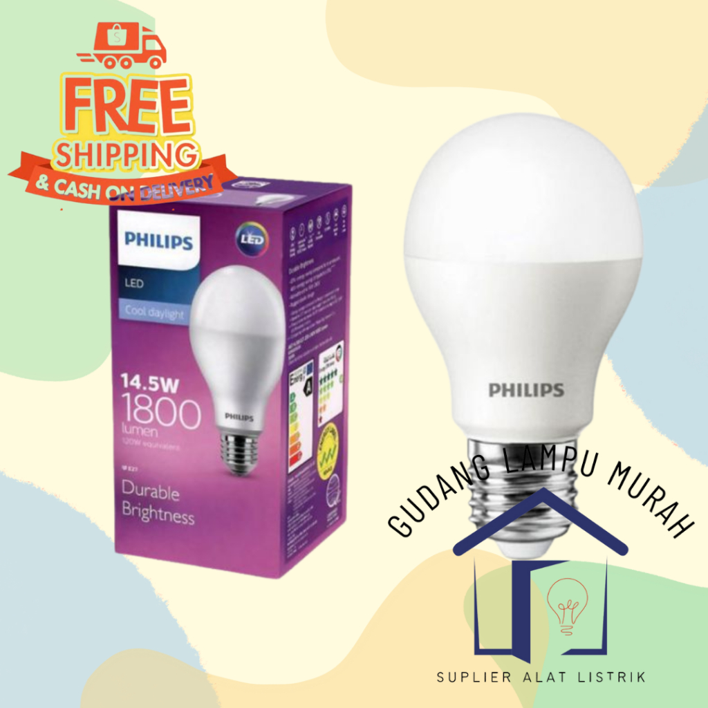 Jual PHILIPD LED Bulp Mycare 19w 14.5w 12w 10w 8w 6w 4w 3w E27-6500k ...