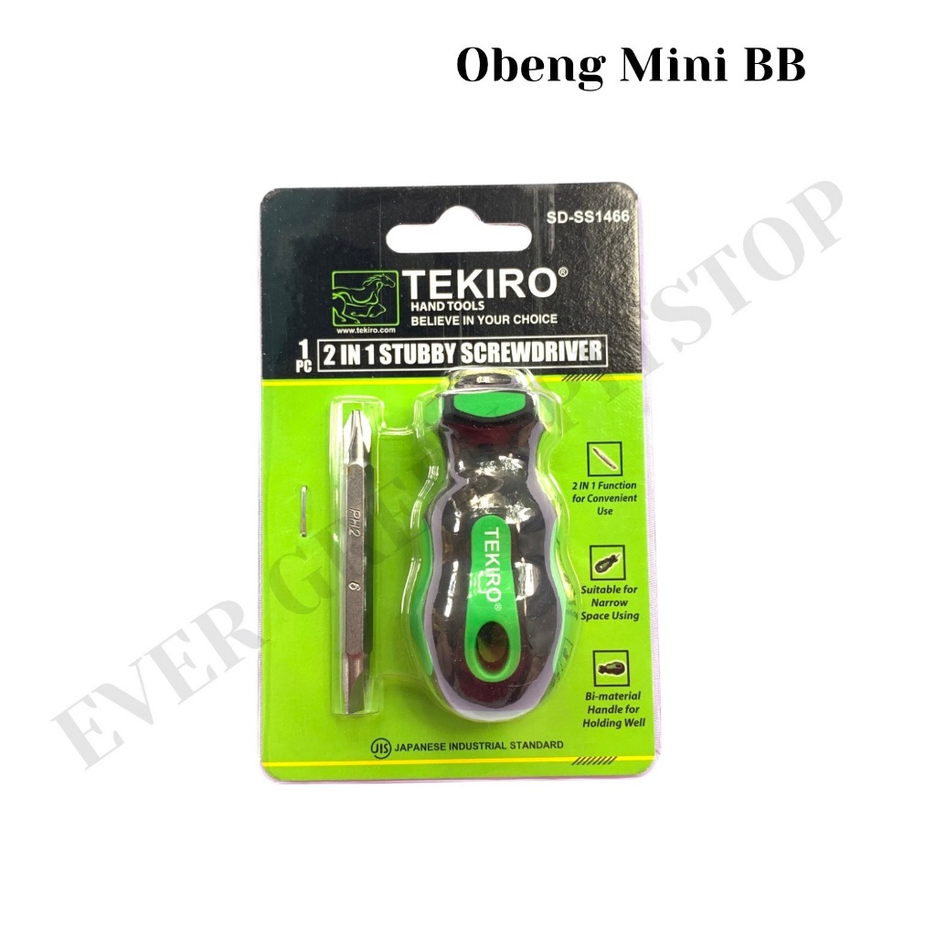 Jual TEKIRO Obeng Kecil Cebol Obeng Mini Bolak Balik 2 in 1 Stubby ...
