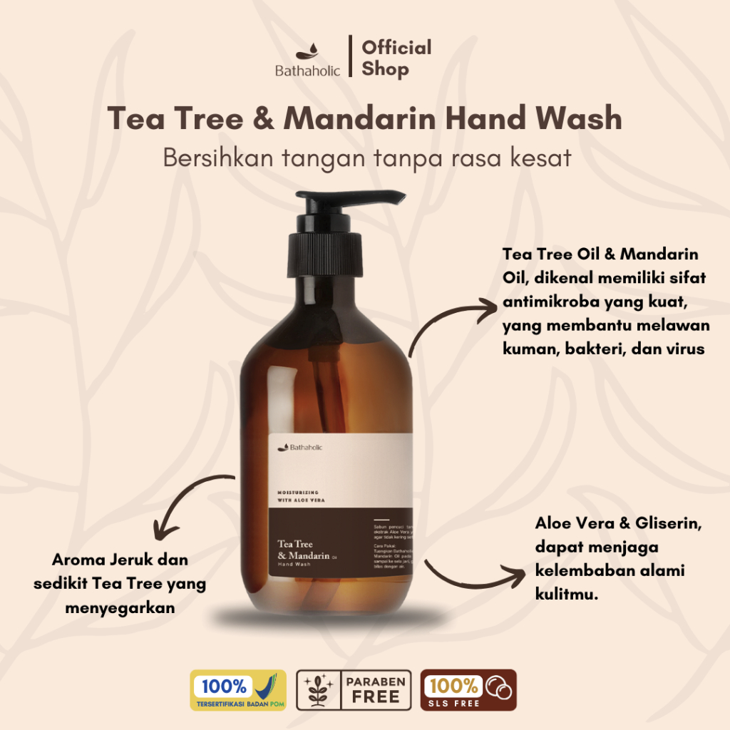 Jual Bathaholic - Hand Wash Bathaholic Tea Tree & Mandarin Oil | Shopee ...