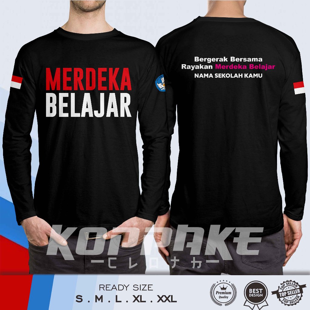 Jual Kaos MERDEKA BELAJAR Bergerak Bersama Gratis Nama Sekolah Kamu ...