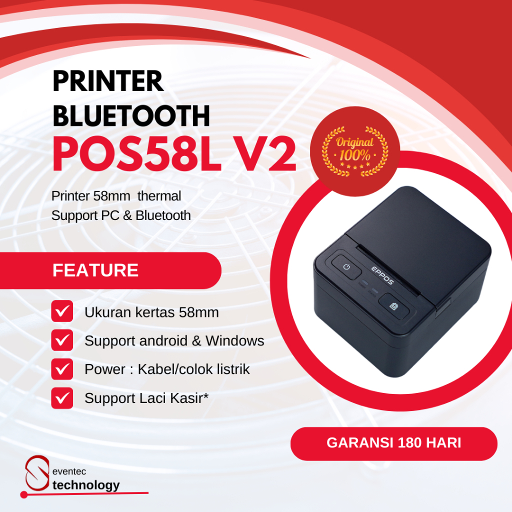 Jual Printer Thermal EPPOS 58mm POS58L V2- USB BLUETOOTH | Shopee Indonesia