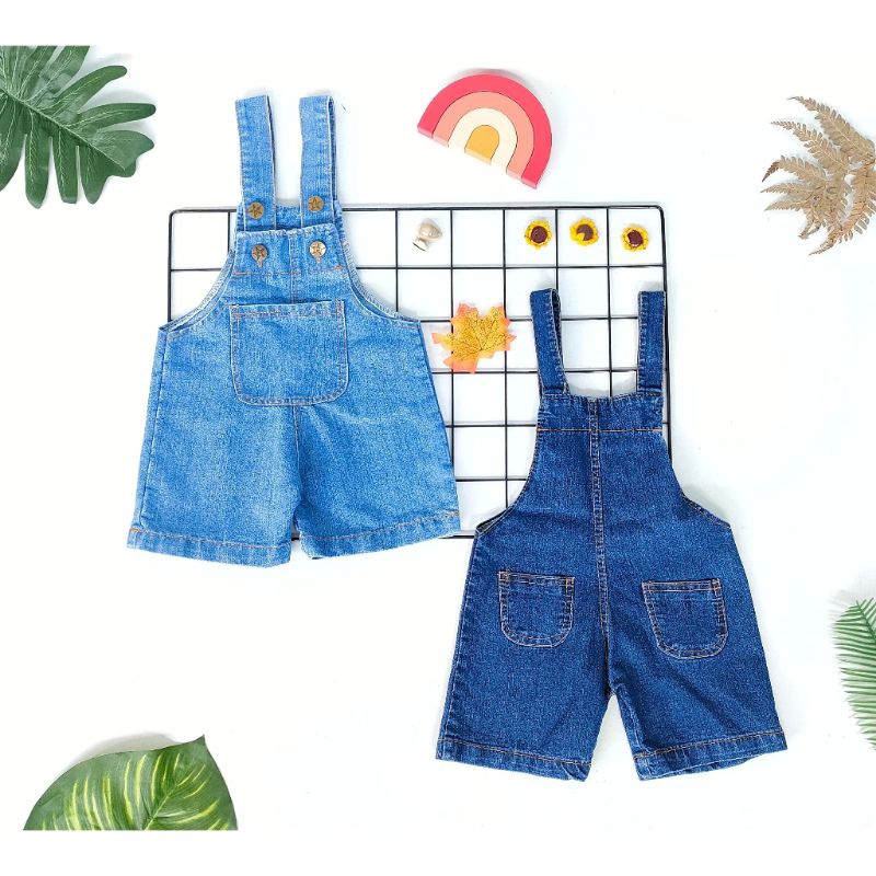 Jual Baju Kodok Anak Overal jeans Unisex Pendek | Shopee Indonesia