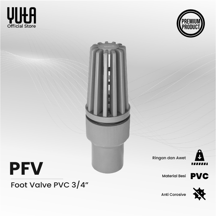 Jual YUTA Foot Valve PFV SCR PVC 3/4 Inch | Shopee Indonesia