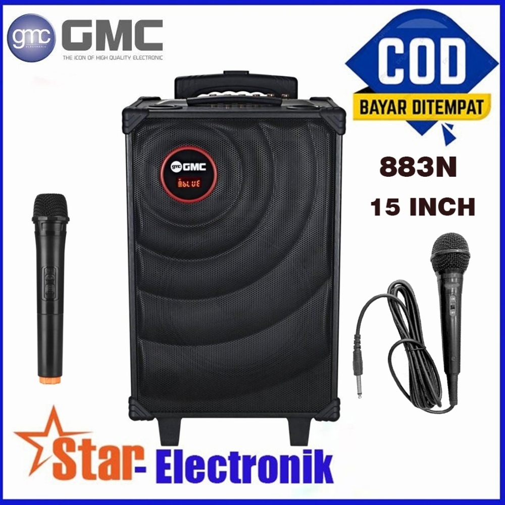 Jual Speaker GMC 883N 15 Inch Portable Bluetooth + Mic Wireless 1 Pcs ...