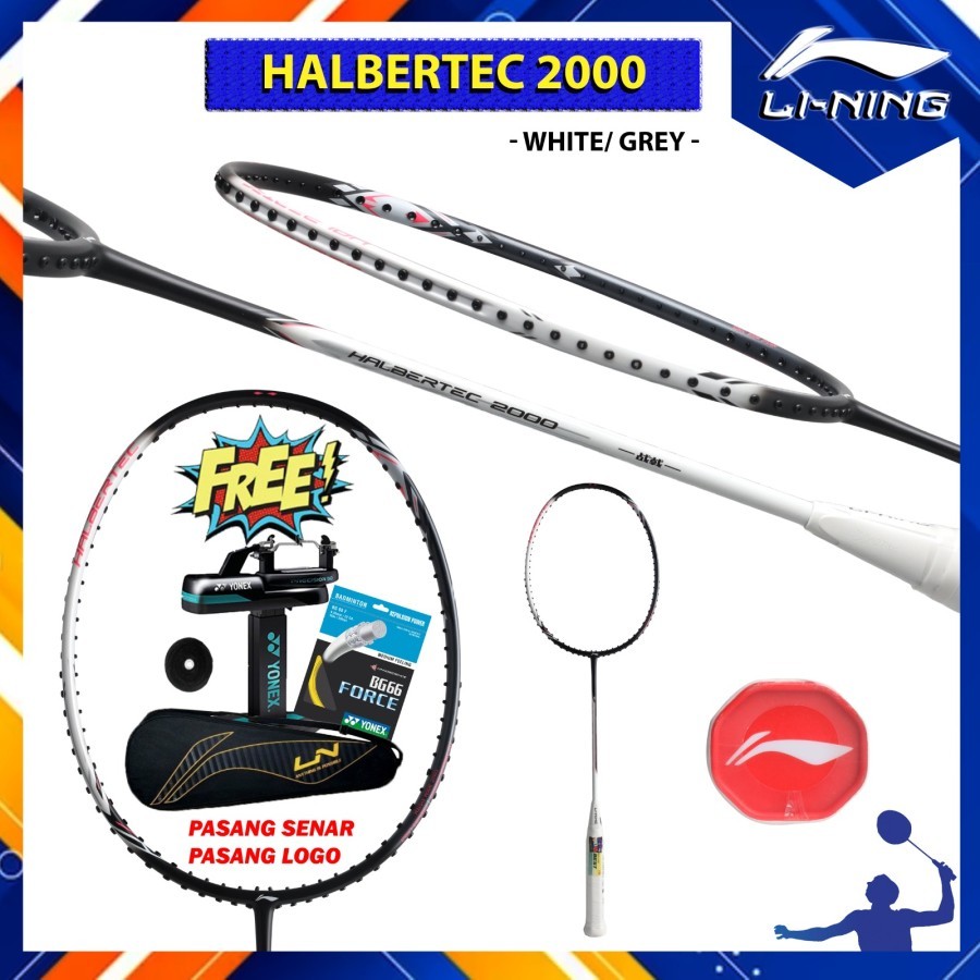Jual Raket Badminton Original Lining HALBERTEC 2000 White Black ...
