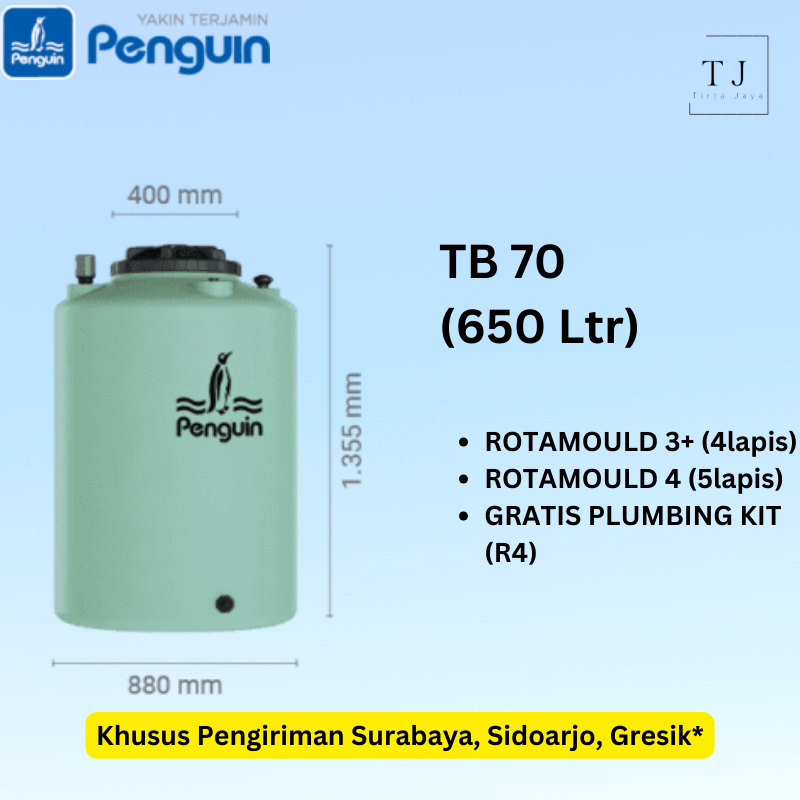Jual TANDON AIR PENGUIN TB 70 650 Liter Toren Air Tangki Air Water Tank ...