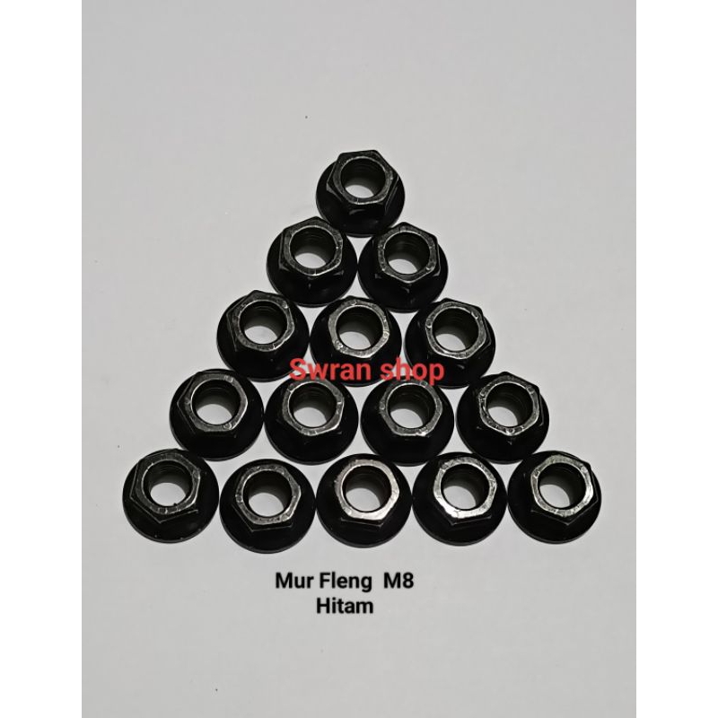 Jual Mur Topi / Mur Fleng Hitam 8mm / Mur 12 Kunci 12 (paket 5pcs ...