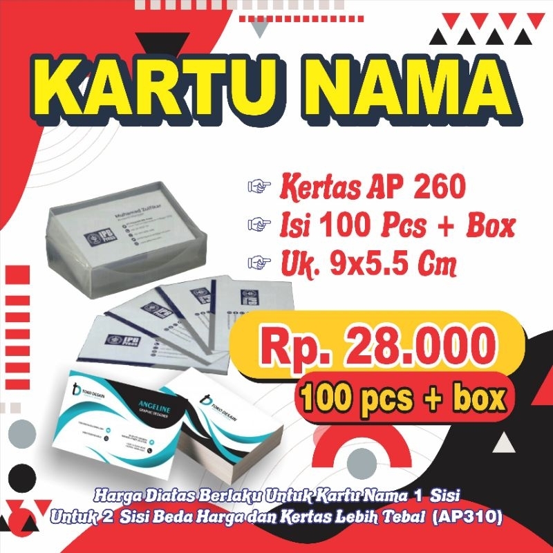 Jual KARTU NAMA PROMO, DESAIN COSTOM | Shopee Indonesia