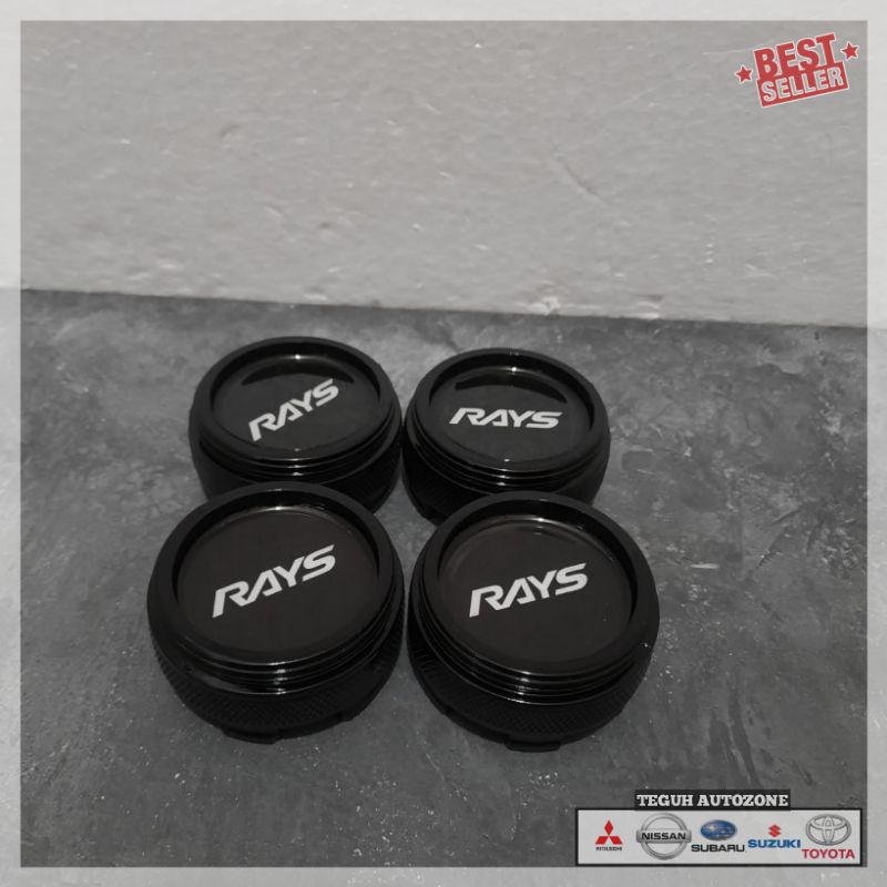 Jual TUTUP VELG DOP RODA RACING TABUNG HITAM DIAMETER 6CM MOTIF(RAYS ...