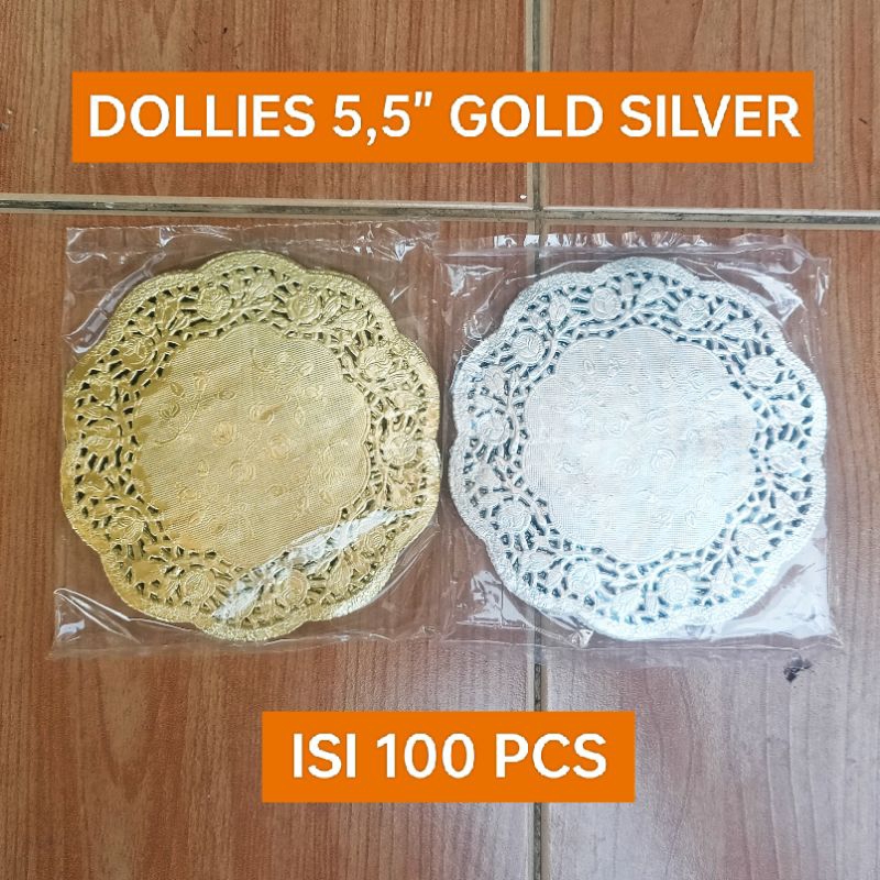 Jual KERTAS ALAS TOPLES DOLLIES GOLD SILVER UKURAN 5,5" / 13,5 CM ...