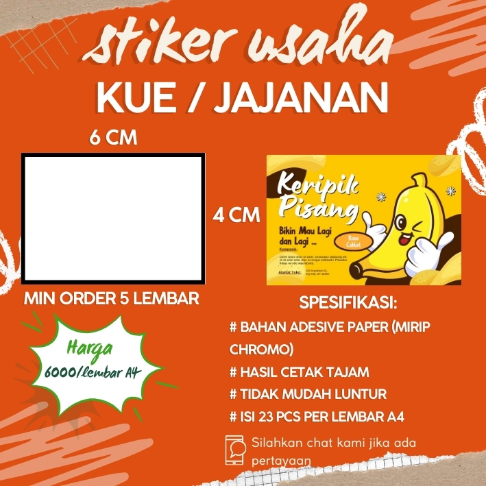 Jual Stiker Label Usaha/ Stiker Kemasan / Stiker Produk makanan,kue ...
