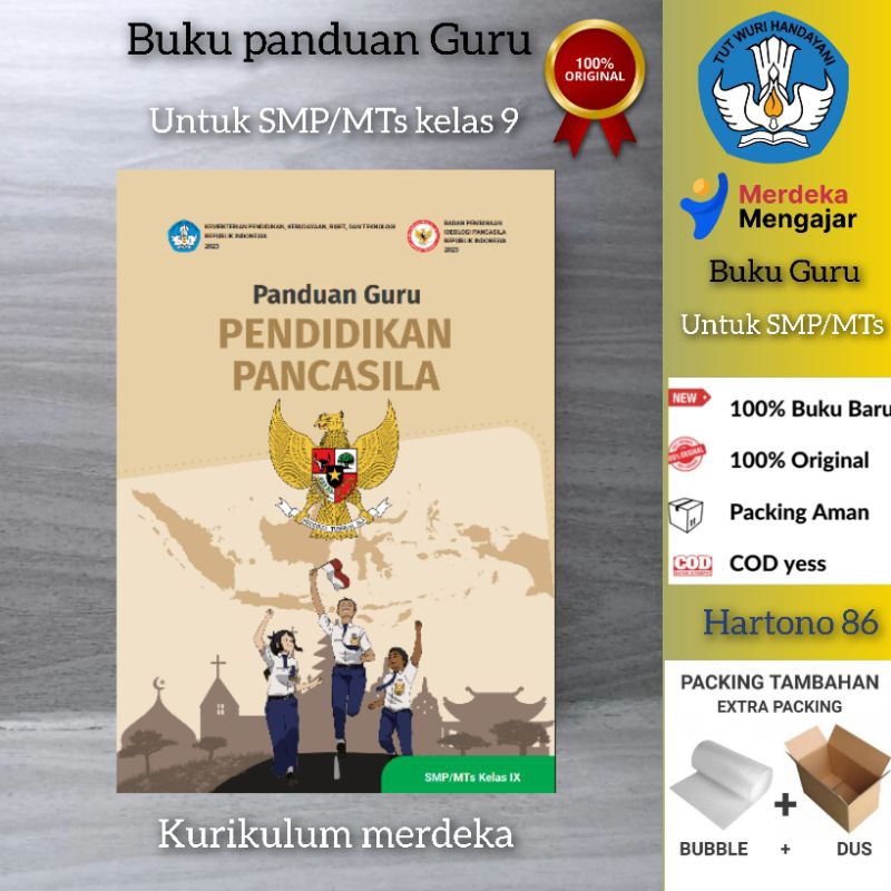 Jual Buku panduan Guru Pendidikan Pancasila/PKN Untuk SMP/MTs Kelas 9 kurikulum merdeka dan BPIP ...