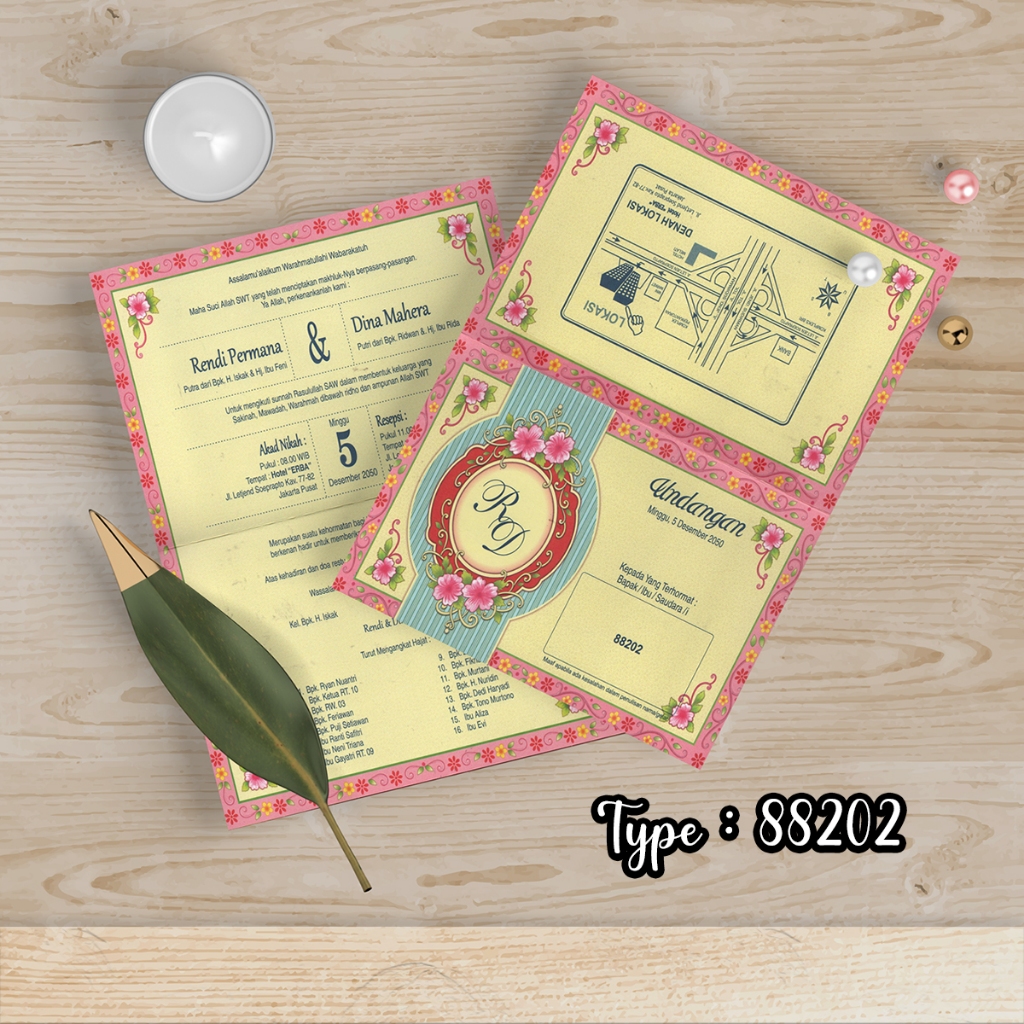 Jual SURAT UNDANGAN ERBA TEMA 2202 LUX PREMIUM | Shopee Indonesia