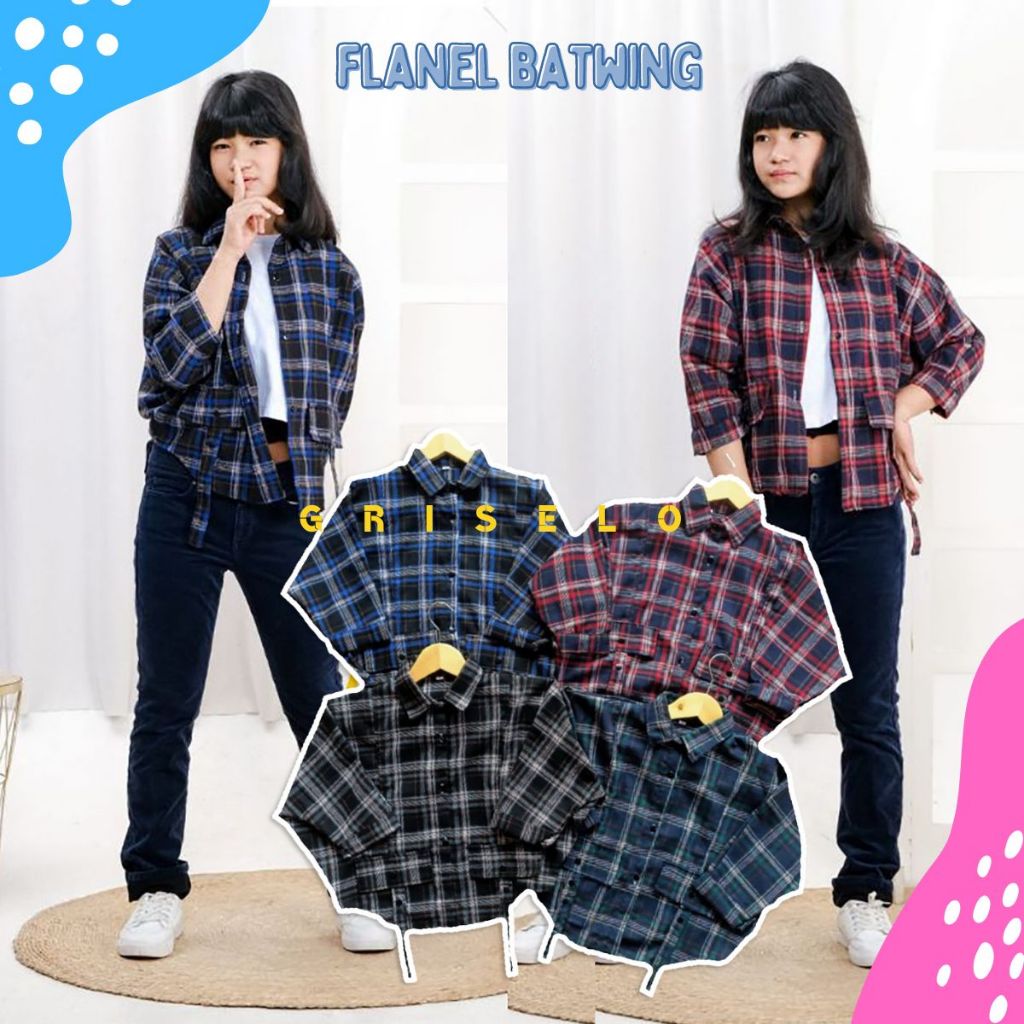 Jual Kemeja flanel batwing anak perempuan usia 3-12 tahun | Shopee ...