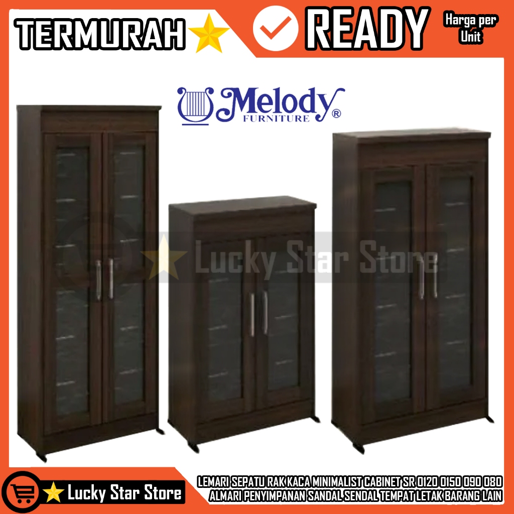 Jual [Kargo] LEMARI SEPATU RAK KACA MINIMALIST CABINET SR 0120 0150 090 ...