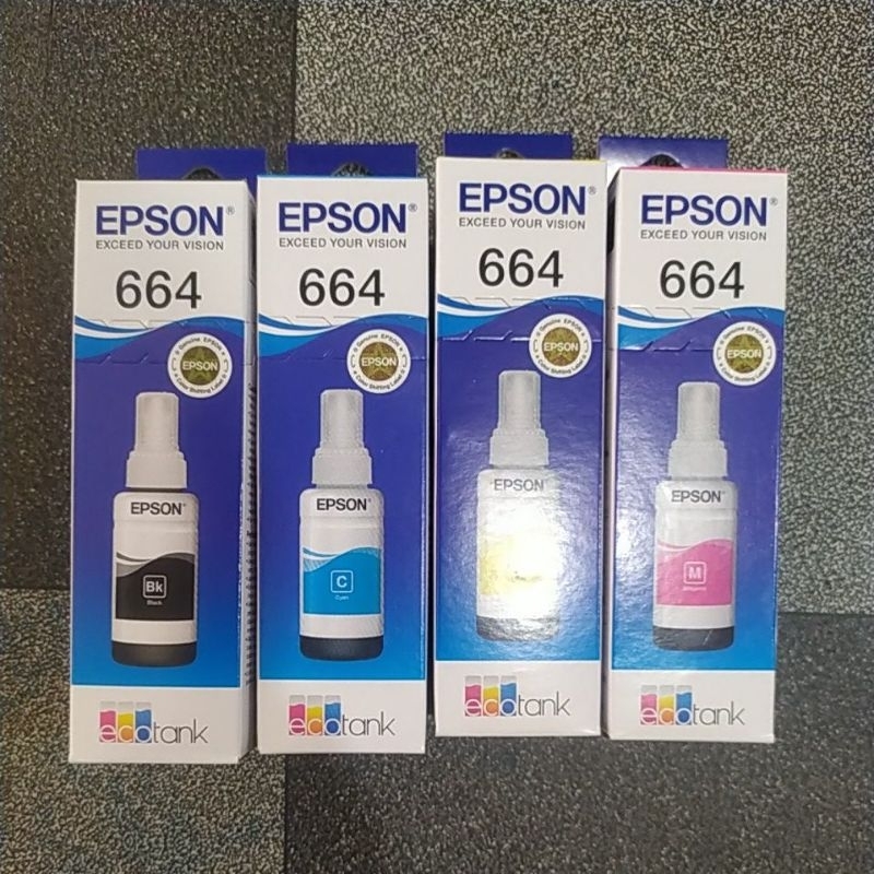 Jual Tinta epson 664/003 black, cyan, magenta, yellow (100% Original Epson) | Shopee Indonesia