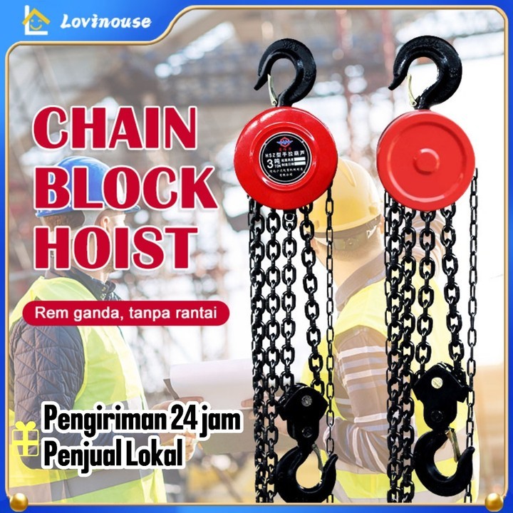 Jual ⚡Ready⚡Chain Block Hoist Katrol Alat Angkut Barang 1 ton 2 tons ...