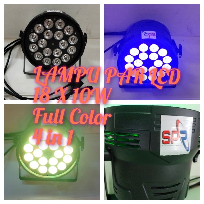 Jual Lampu Par LED 18 X 10W full Color 4 warna dasar | Shopee Indonesia