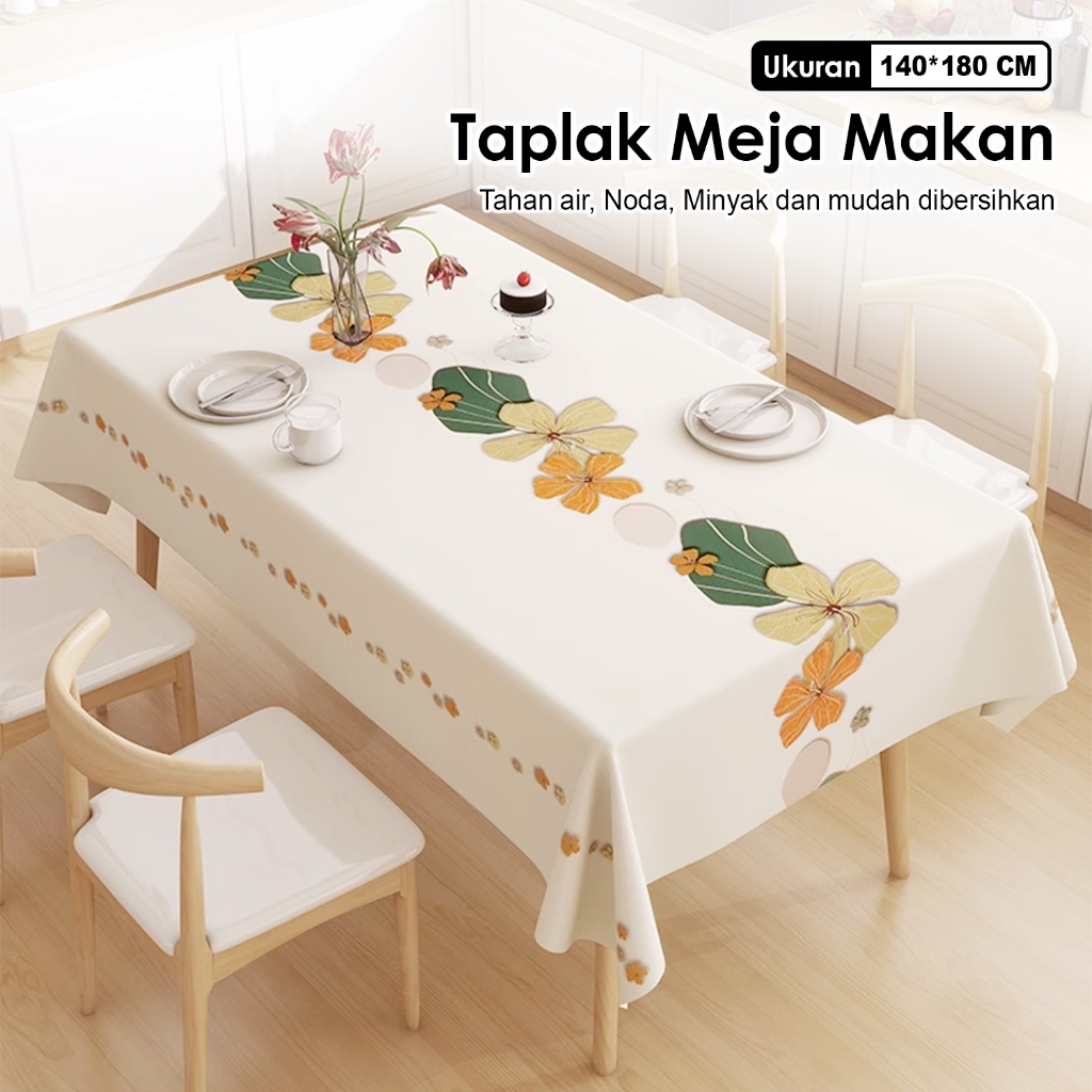 Jual COD Taplak Meja Makan Persegi 4 Kursi Anti Air/Taplak Meja Makan ...
