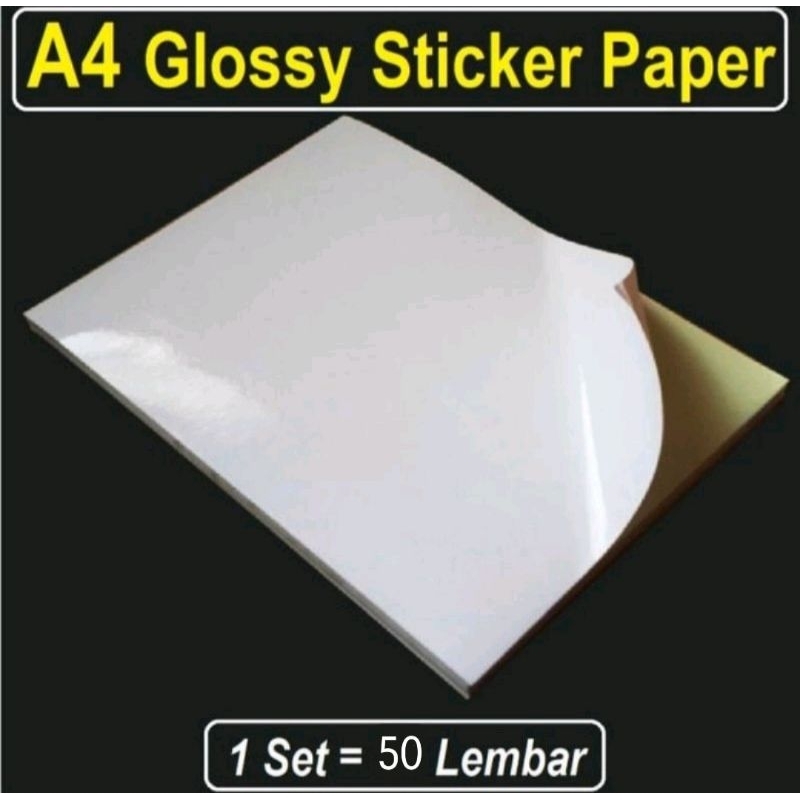 Jual Kertas Sticker Glossy Paper A4 - 50 Lembar | Shopee Indonesia