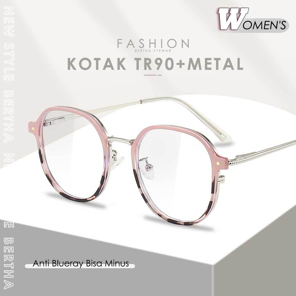 Jual Bertha Kacamata Antiradiasi Blueray Style Kotak Simple Bahan TR90+Metal Kekinian Fashion ...