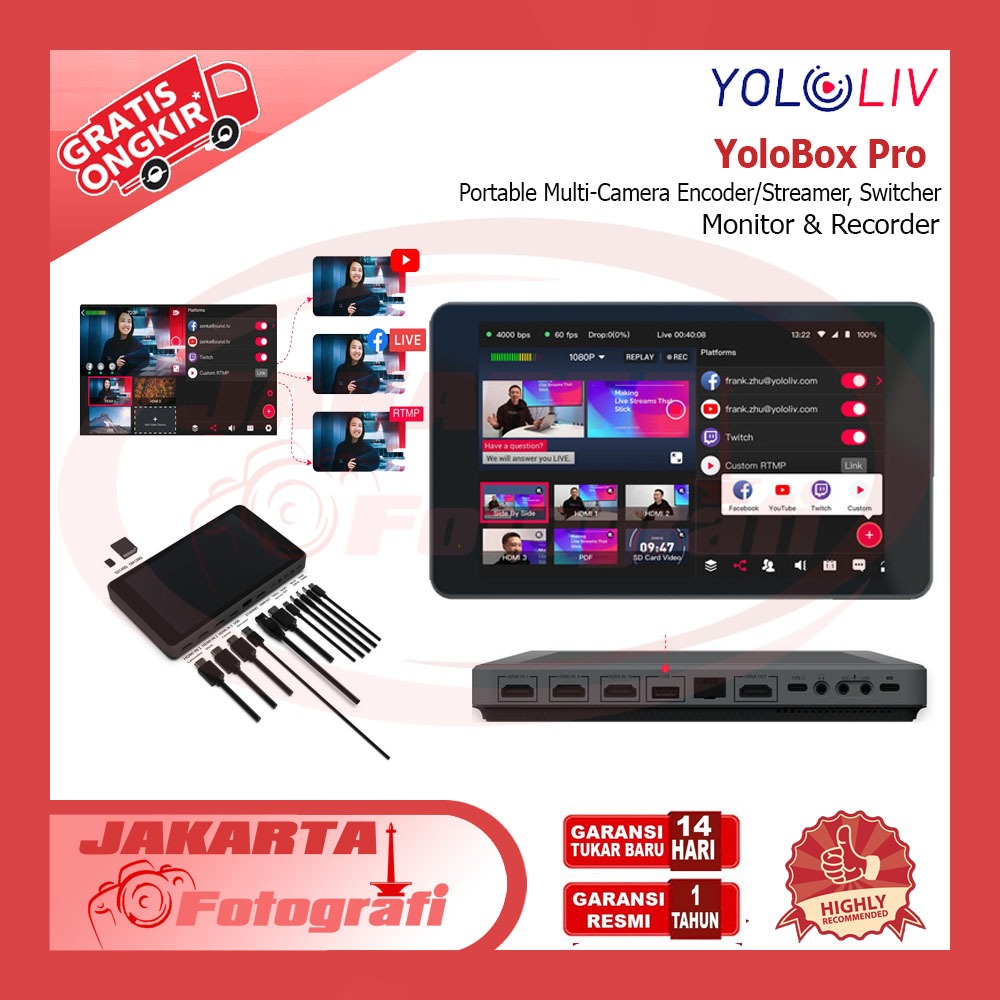 Jual YoloLiv YoloBox Pro Portable Multi-Camera Encoder/Streamer, Switcher/Monitor & Recorder ...