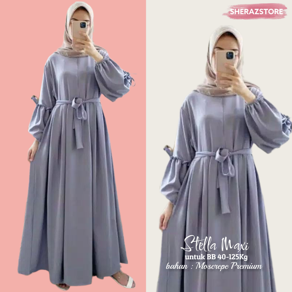 Jual Stella - Gamis Dress Lebaran Wanita Jumbo Ld 92 98 104 110 120 130 ...