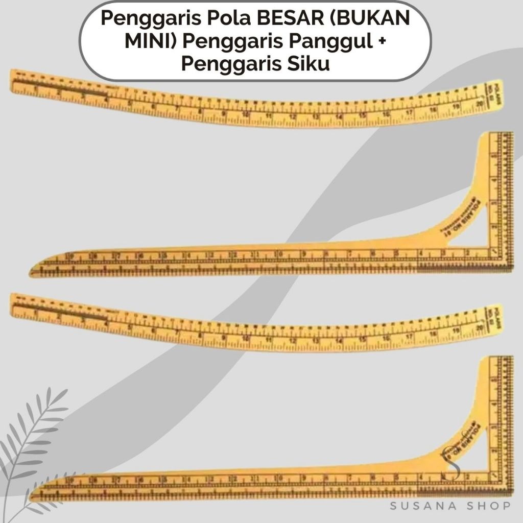 Jual Penggaris Pola Jahit BESAR (BUKAN MINI) 1 SET Penggaris Panggul ...