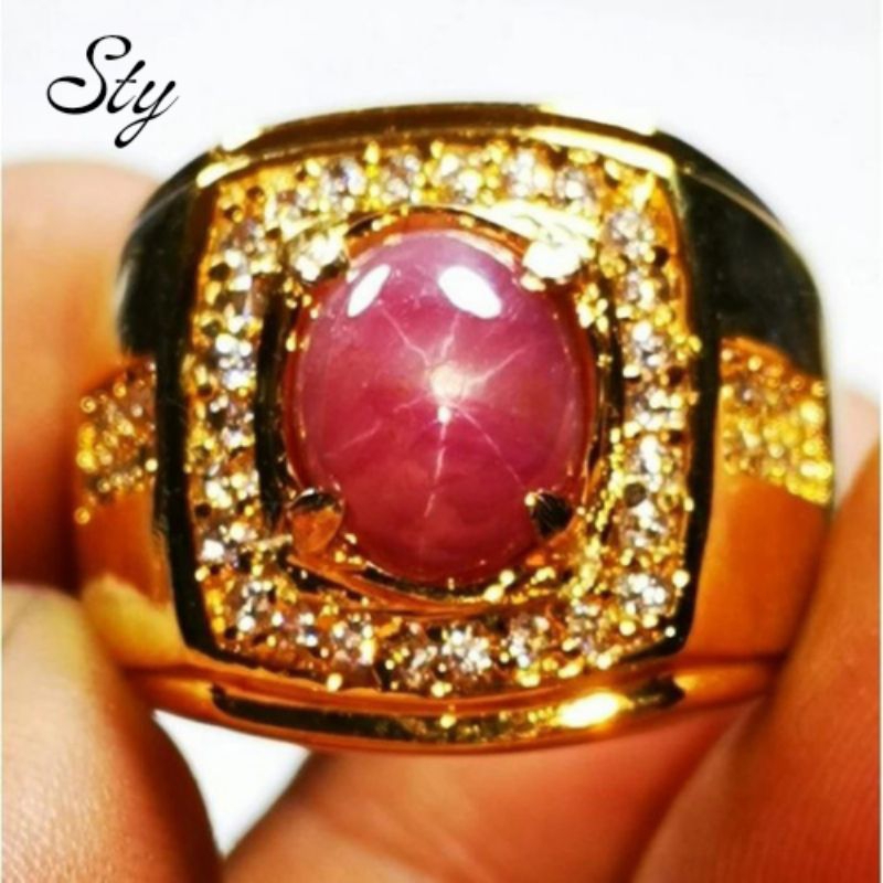 Jual Cincin Batu Ruby Star Burma Mewah Elegan | Shopee Indonesia