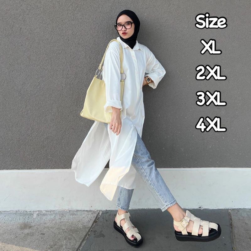 Jual Marsya Tunik Wanita Polos Jumbo Ld 110 120 130 140 | Shopee Indonesia
