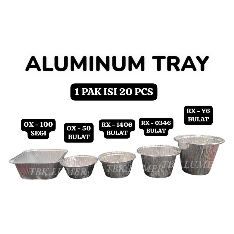 Jual ALUMUNIUM FOIL TRAY SEGI/BULAT/ 1 PAK ISI 20 PCS TIDAK ADA TUTUP ...