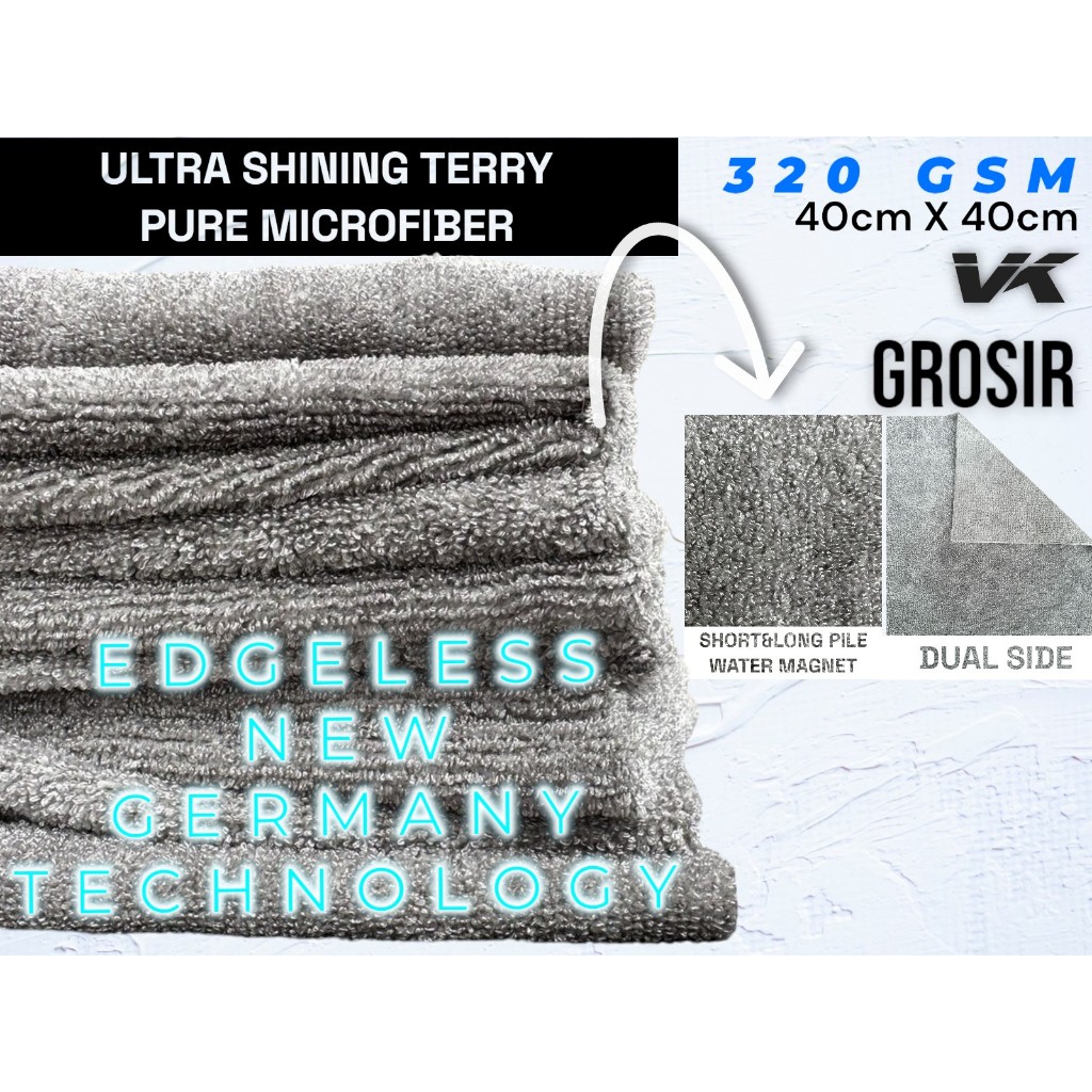 Jual VKmicrofiber Pure MICROFIBER 320GSM New EDGELESS Tech 40cm x 40cm ...