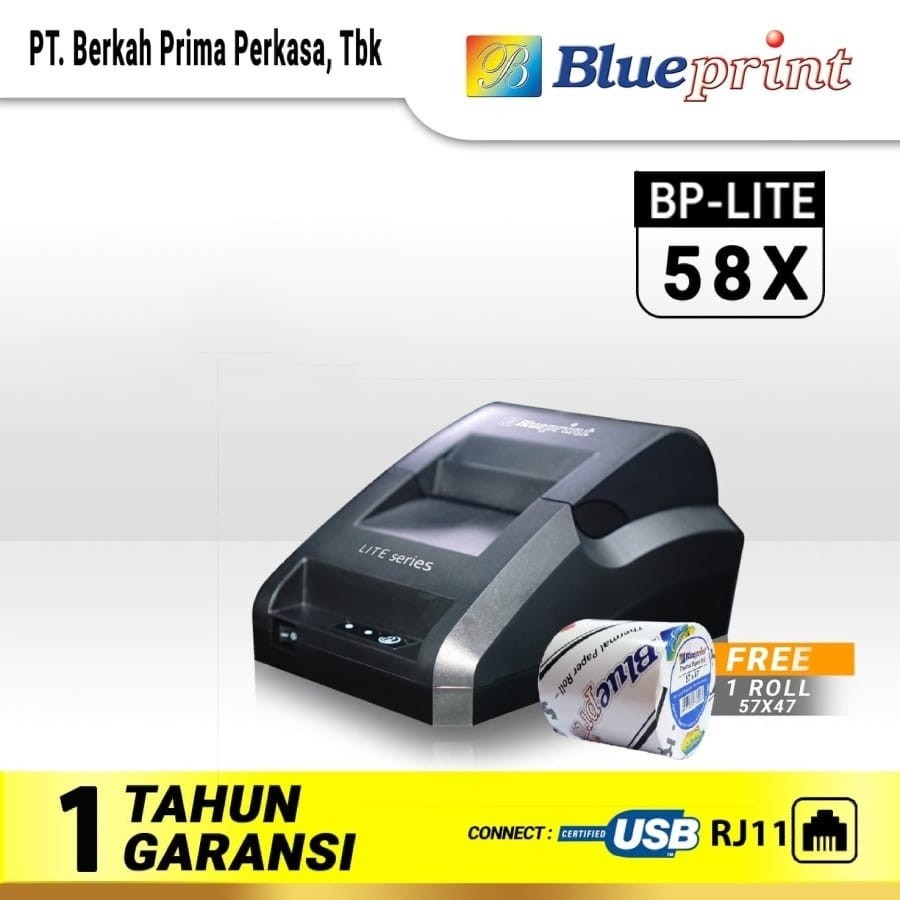 Jual BLUEPRINT PRINTER THERMAL PORTABLE LITE-58X [USB+RJ11] | Shopee ...