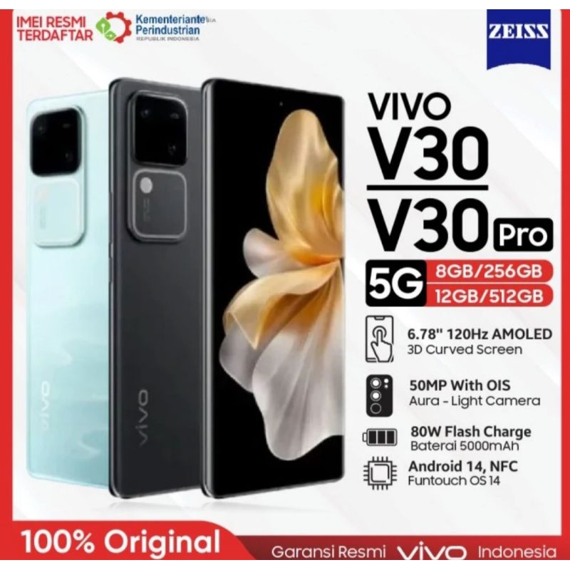 Jual VIVO V30 5G DAN V30 PRO 5G RAM ( 8/256 DAN 12/512 ) SEGEL RESMI | Shopee Indonesia
