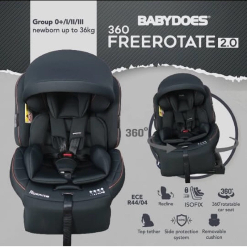 Jual Car Sear BabyDoes Free Rotate 2.0 360 Derajat / Dudukan Mobil Bayi ...