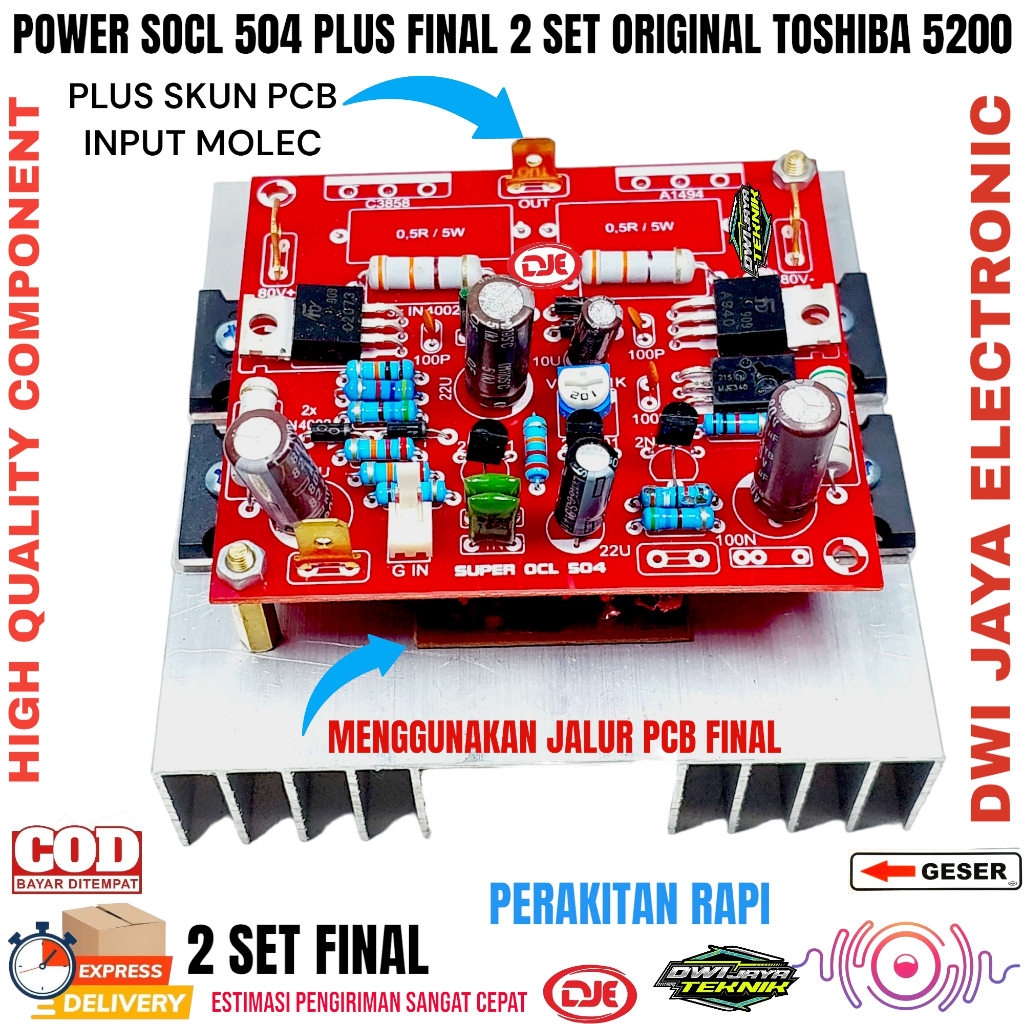 Jual DRIVER SOCL 504 & 2 SET TRANSISTOR FINAL TOSHIBA | Shopee Indonesia