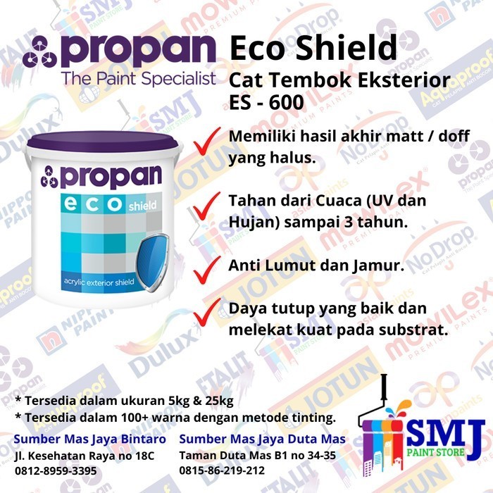 Jual CAT TEMBOK EXTERIOR PROPAN ECOSHIELD WHITE KEMASAN 25KG | Shopee Indonesia