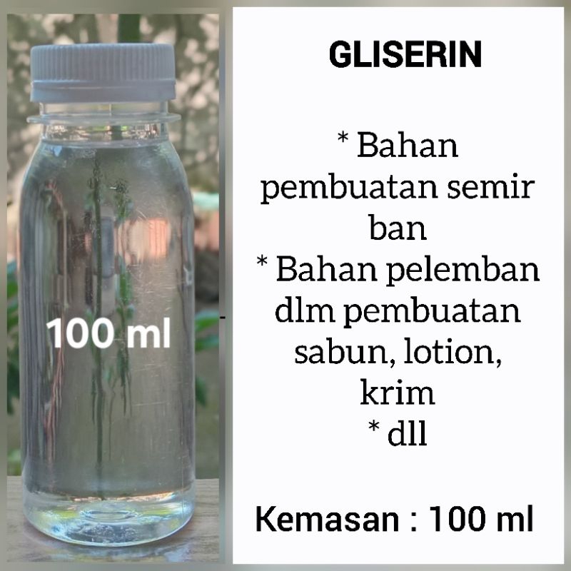 Jual 100 ml - GLISERIN : Bahan Pembuatan Semir Ban dan Sabun | Shopee ...