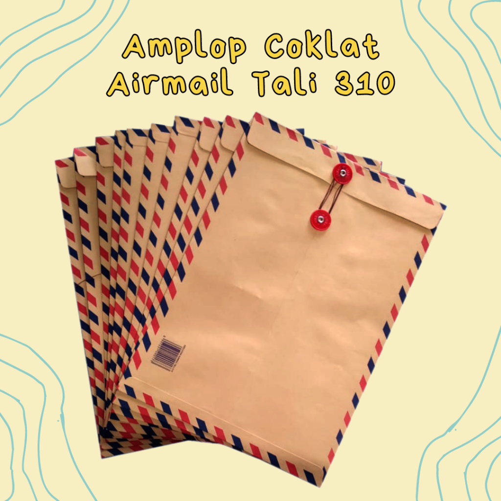 Jual Amplop Coklat Airmail Tali Folio 310 | Shopee Indonesia
